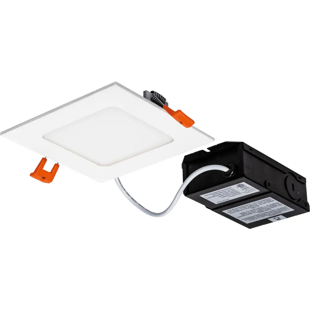 10.5 W 120 VAC 4 in. Square Low Profile LED Down Light, 4000K, White