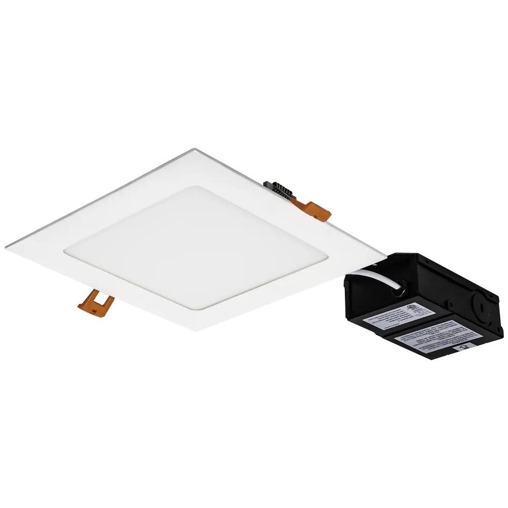 13.5 W 120 VAC 6 in. Square Low Profile LED Down Light, 3000K, White