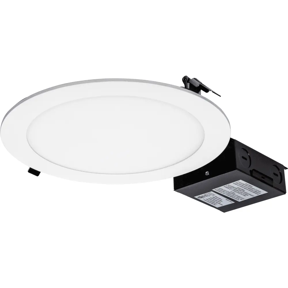 18 W 120 VAC 8 in. Round Low Profile LED Down Light, 3000K, White