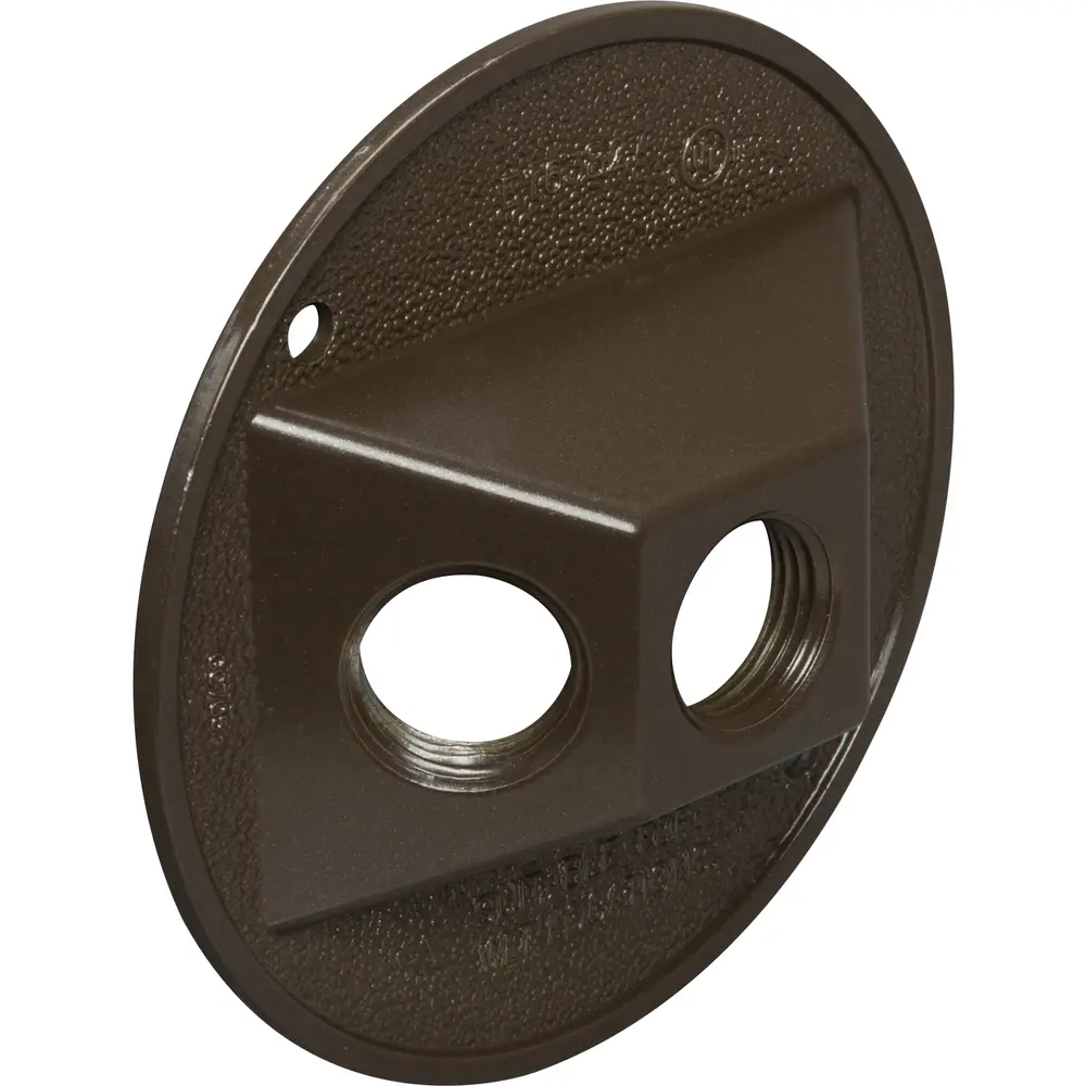 4-1/2 in. Round Lampholder Cover, (3) 1/2 in. Holes, Bronze