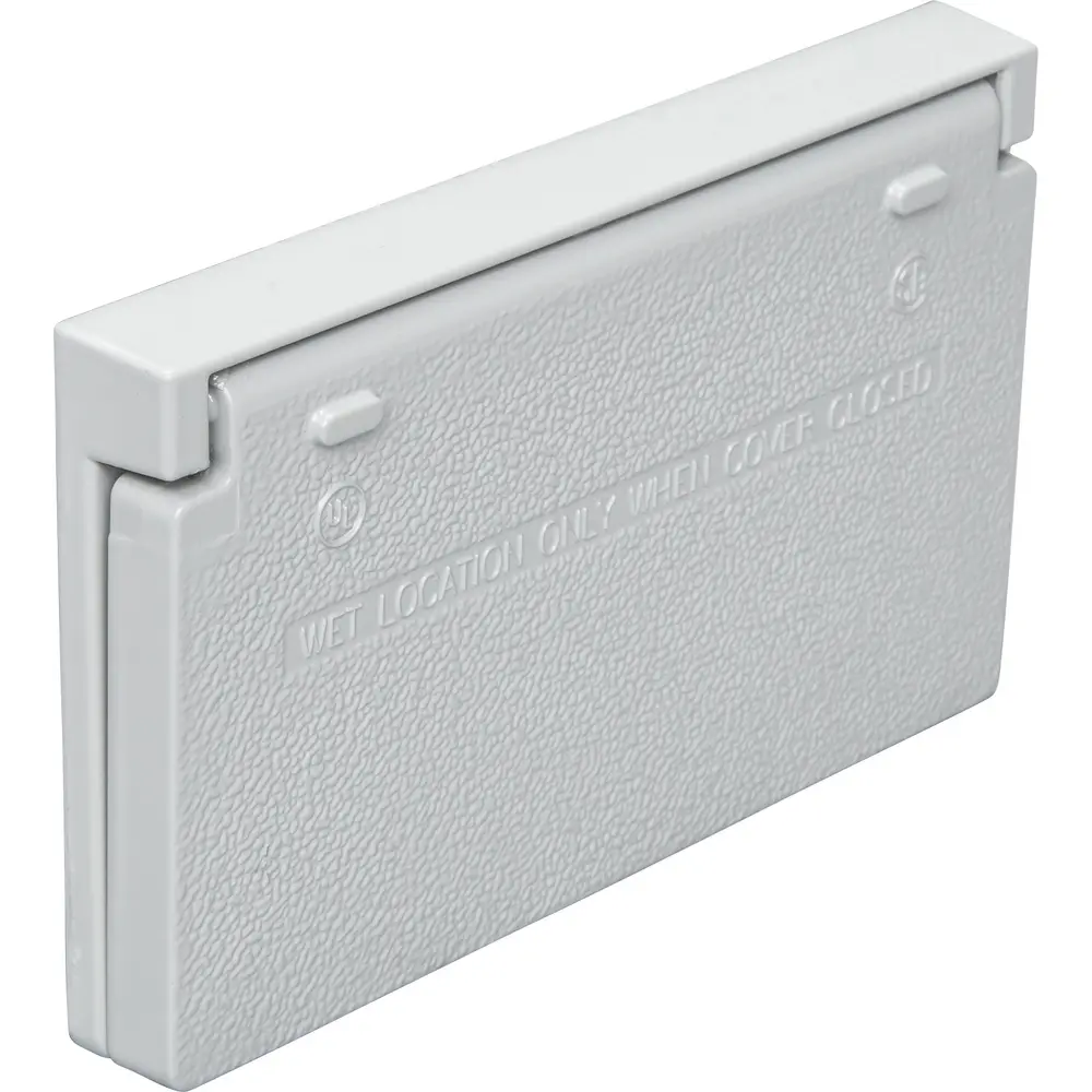 Single-Gang Weatherproof GFCI Cover, Horizontal, Gray