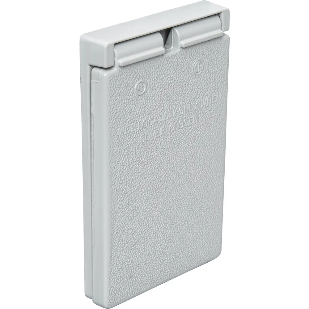 Single-Gang Power Outlet Cover, Single Receptacle, 20/30A, Gray