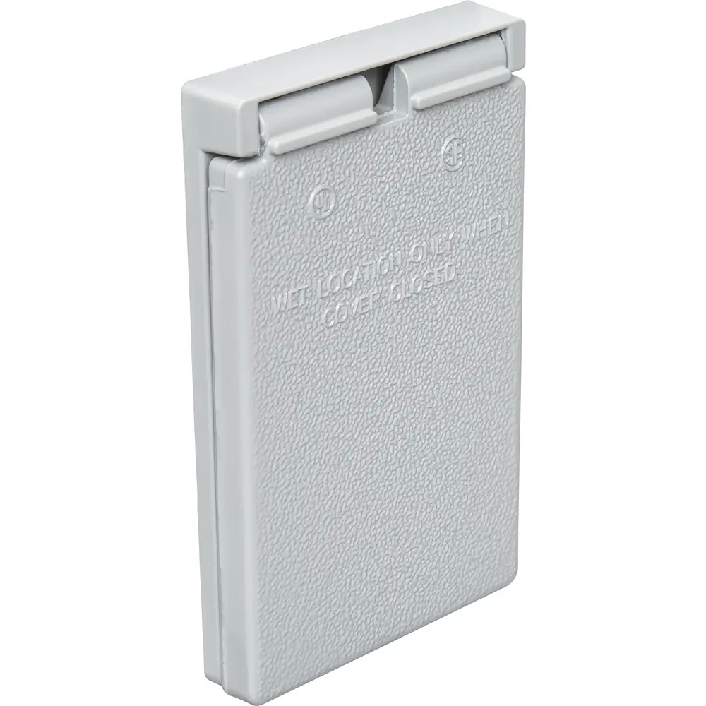 Single-Gang Receptacle Power Outlet Cover, Gray