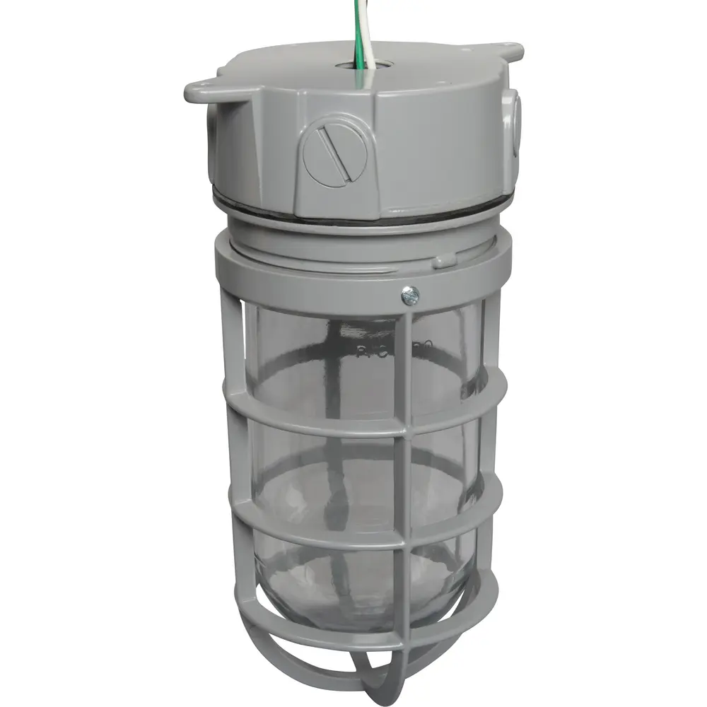 100 W Vaportight Fixture w/ Cast Guard, 1/2 in. Hub Size, Clear