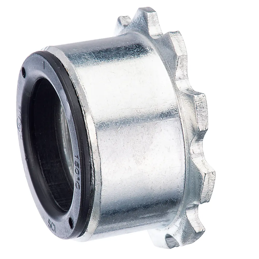 Rigid Bushing, 1 In., Insulated, Zinc Die-Cast, Gray