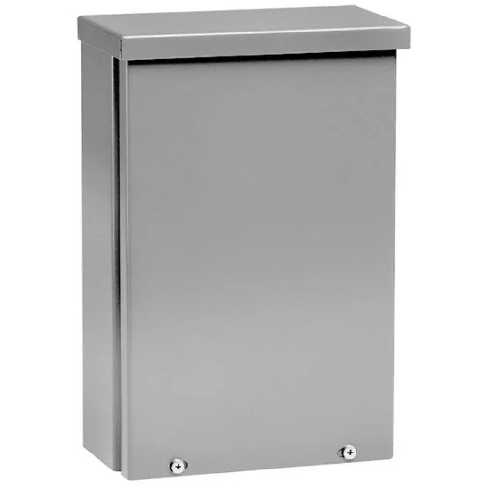 Electrical Enclosure, Screw Cover, 18 x 18 x 6 in., NEMA 3R, Gray, No KO's