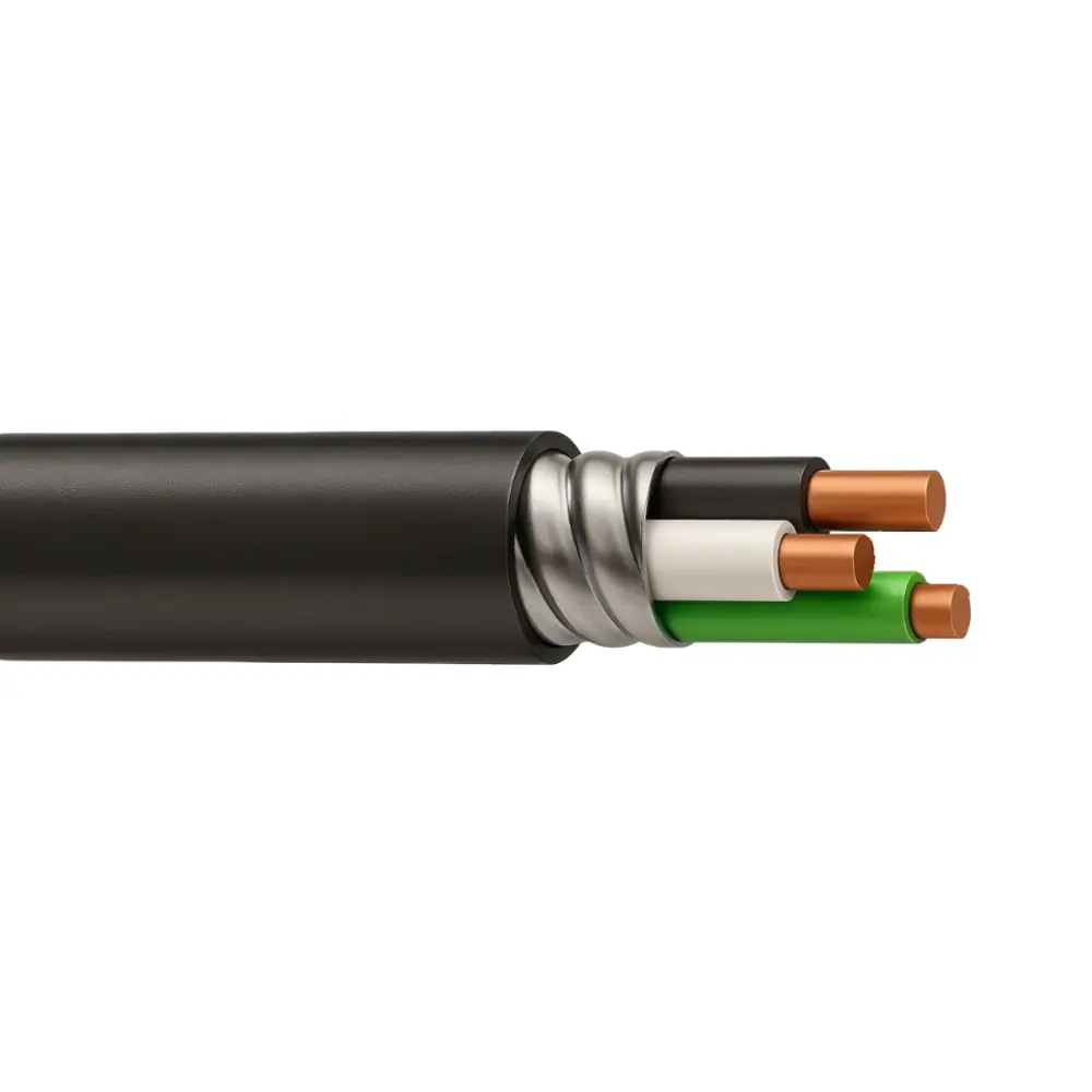 MC Cable, 12AWG, Solid, Copper, 2 Conductor, Cut Length