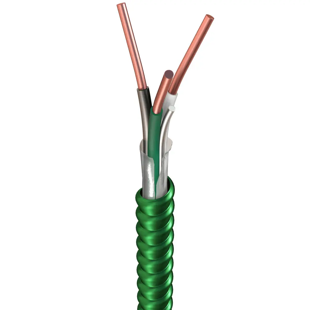 12AWG, Solid, MC Cable, Copper, 2 Conductor, Cut Length