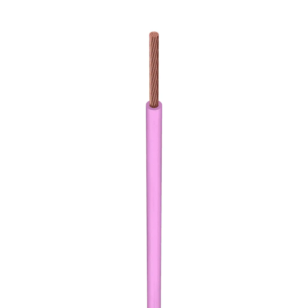 16AWG, Stranded, MTW Wire, Copper, Pink, 1 Conductor, Reel of 500ft
