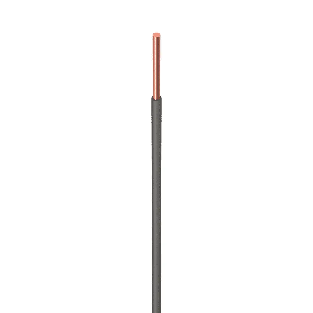 THHN Wire, 12AWG, Solid, Copper, Gray, 1 Conductor, Reel of 2500ft