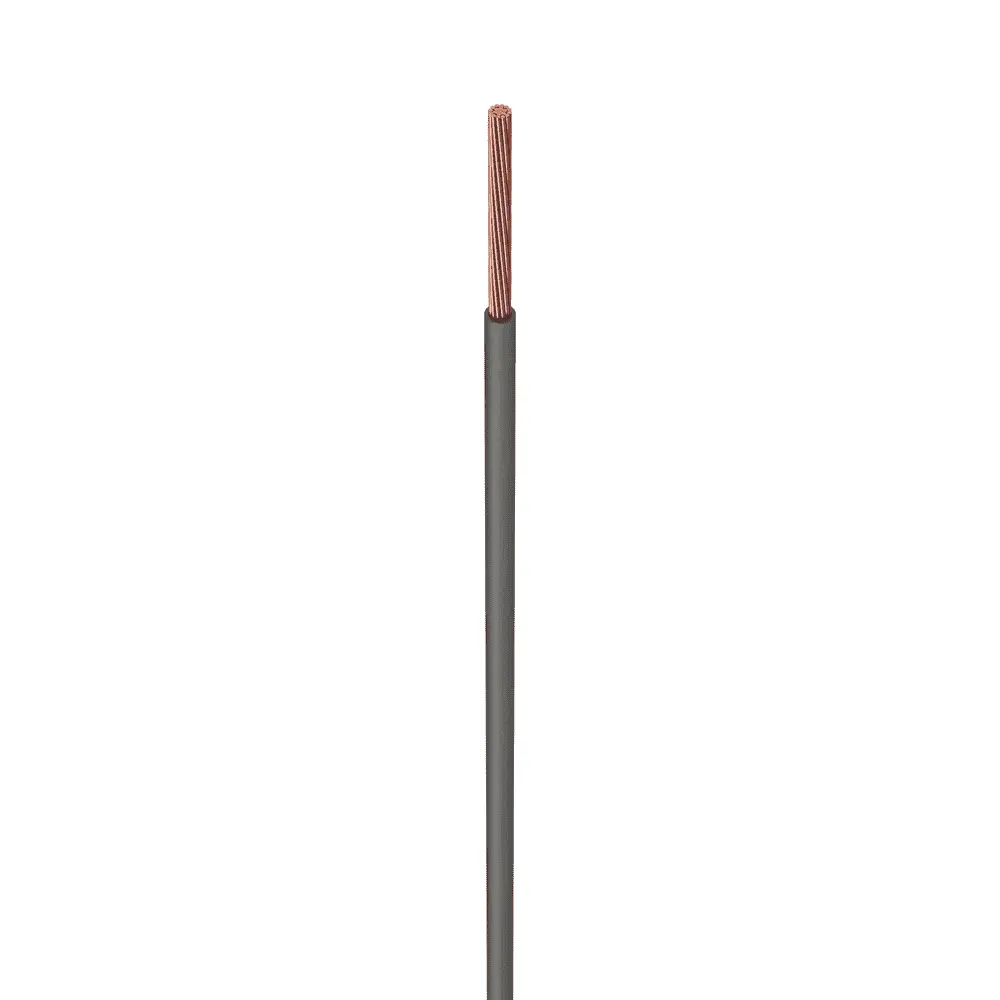 12AWG, Stranded, THHN Wire, Copper, Gray, 1 Conductor, Reel of 500ft