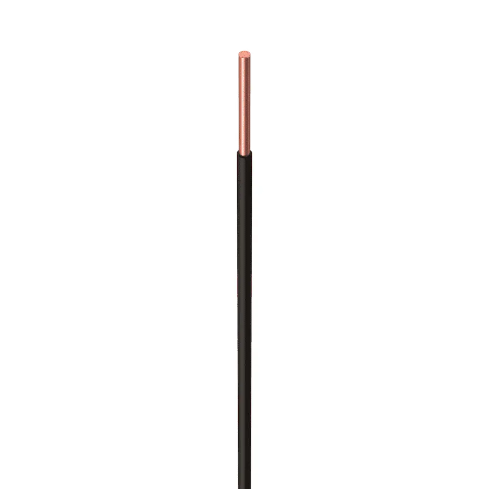 14AWG, Solid, THHN Wire, Copper, Black, 1 Conductor, Reel of 2500ft