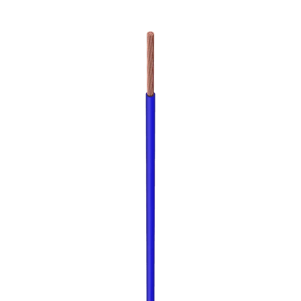 14AWG, Stranded, THHN Wire, Copper, Blue, 1 Conductor, Reel of 500ft