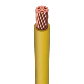 4/0, Stranded, THHN Wire, Copper, Yellow, 1 Conductor, Cut Length