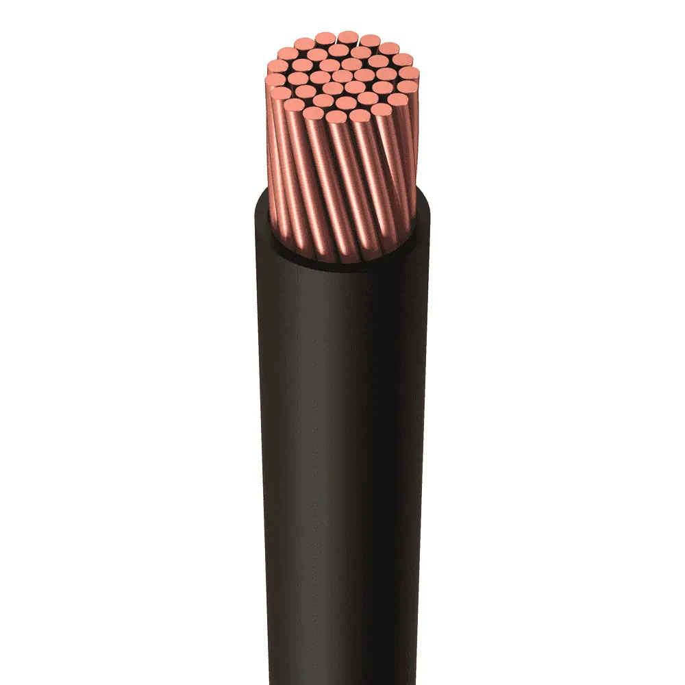 THHN Wire, 400MCM, Stranded, Copper, Black, 1 Conductor, Cut Length