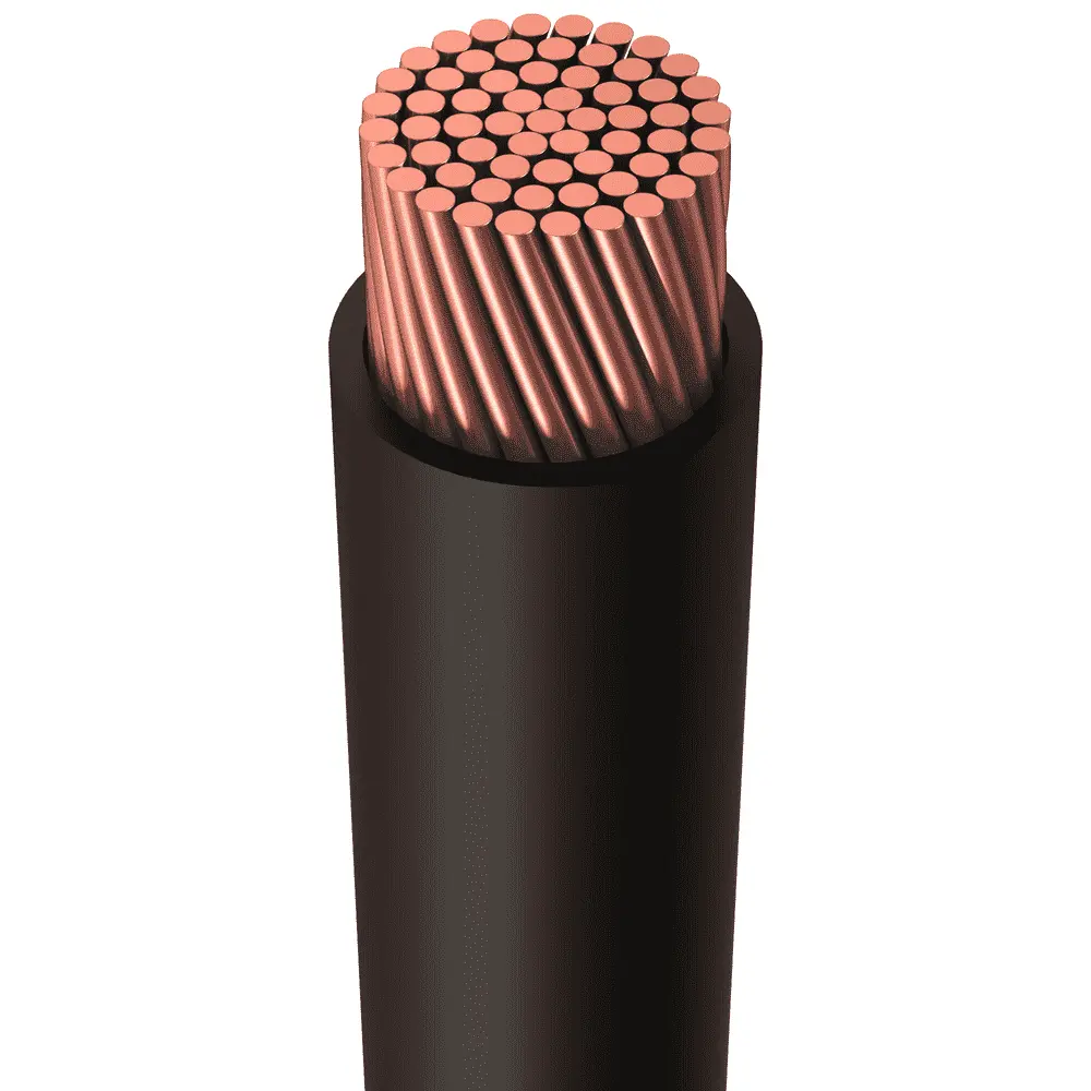 600MCM, Stranded, THHN Wire, Copper, Black, 1 Conductor, Cut Length