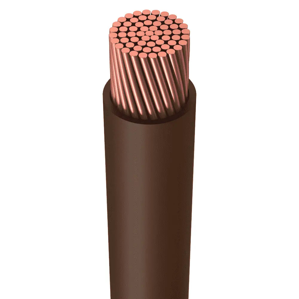 750MCM, Stranded, THHN Feeder Wire, Copper, Brown, 1 Conductor, Cut Length
