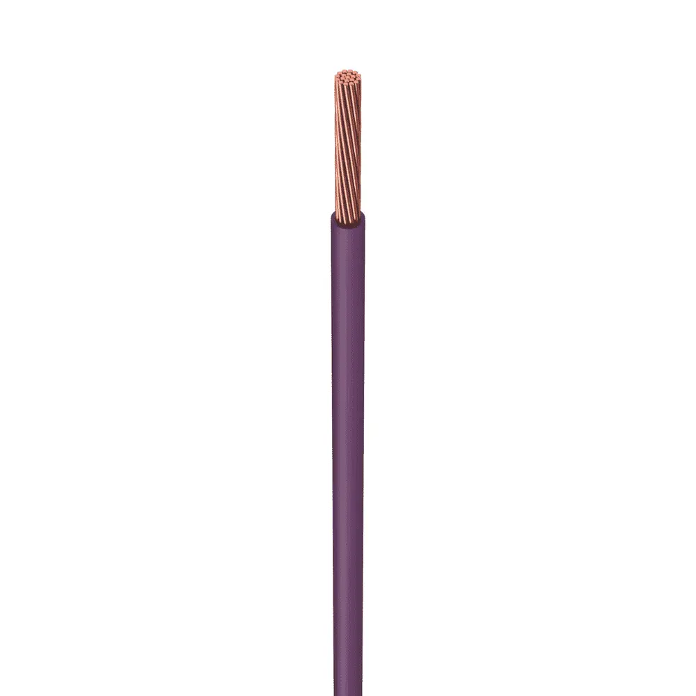 8AWG, Stranded, THHN Wire, Copper, Purple, 1 Conductor, Cut Length