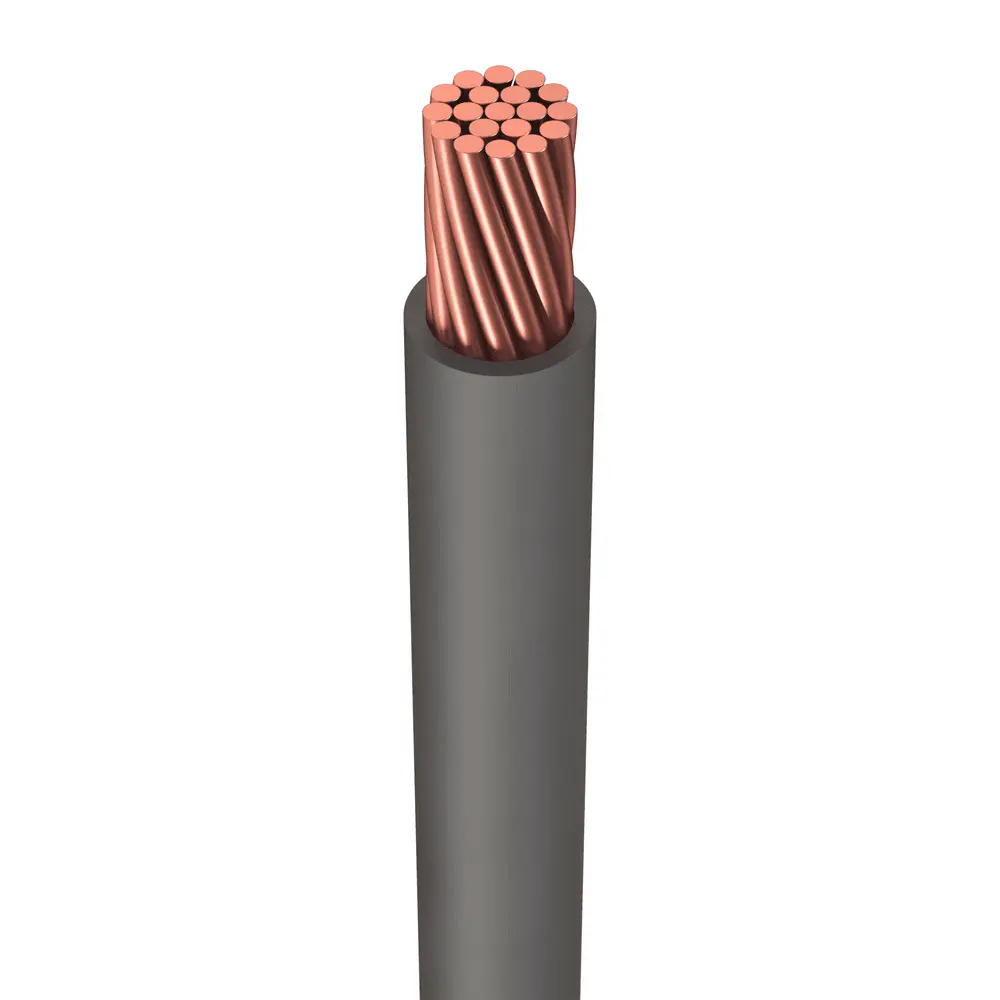 1/0, Stranded, XHHW Wire, Copper, Gray, 1 Conductor, Cut Length