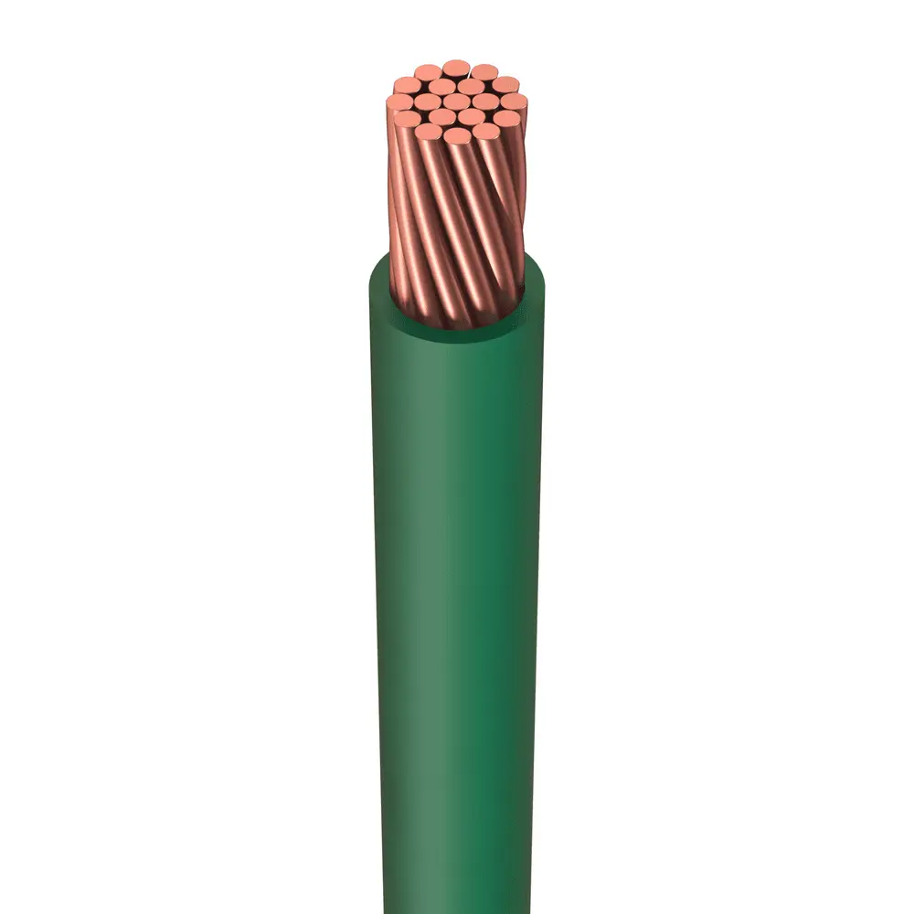 2/0, Stranded, XHHW Wire, Copper, Green, 1 Conductor, Cut Length