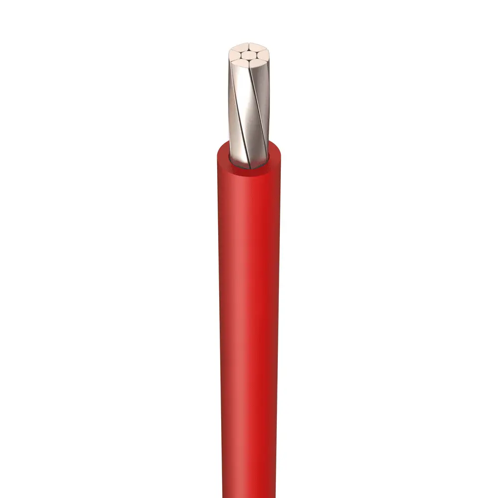3AWG, Stranded, XHHW Wire, Aluminum, Red, 1 Conductor, Cut Length