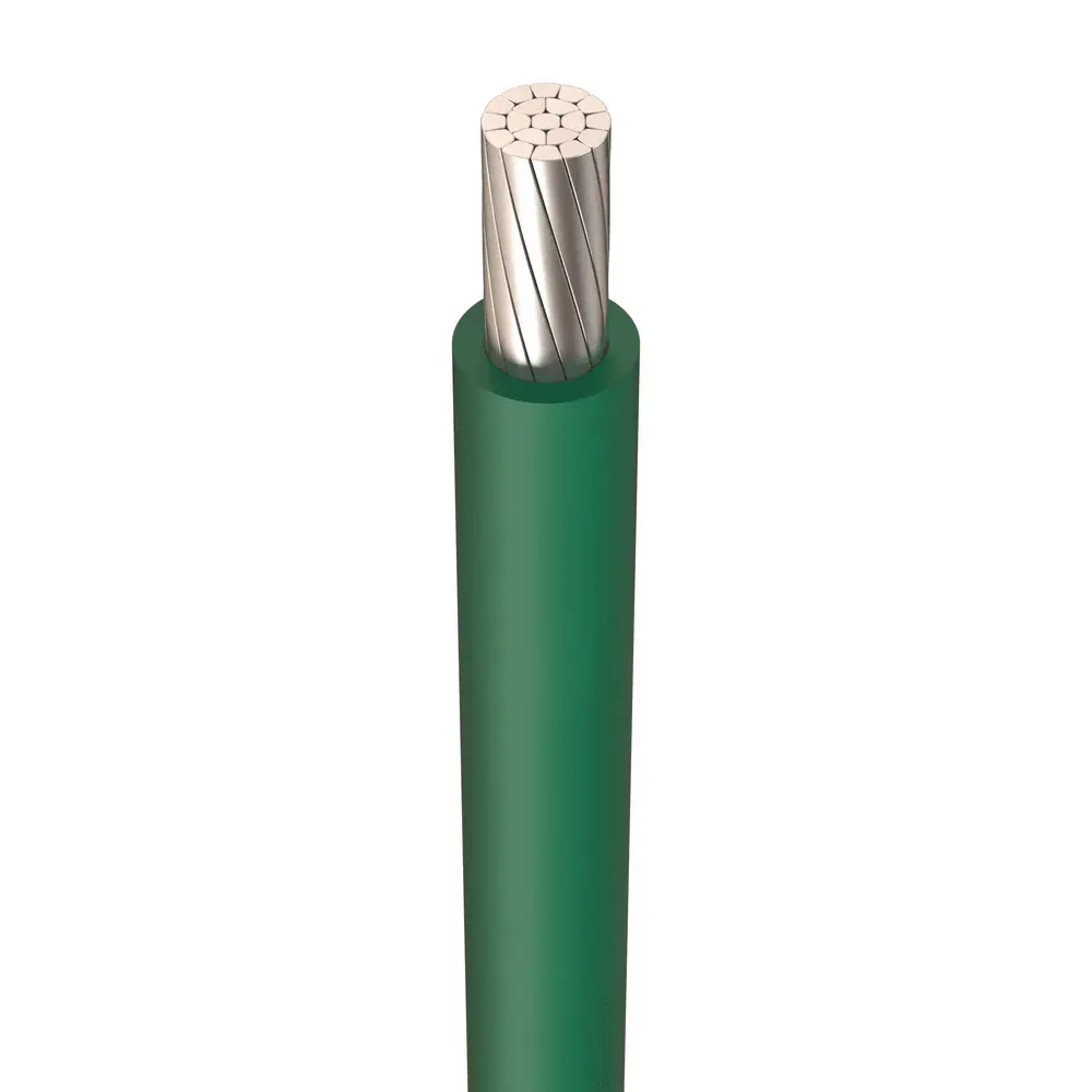 4/0, Stranded, XHHW Wire, Aluminum, Green, 1 Conductor, Cut Length