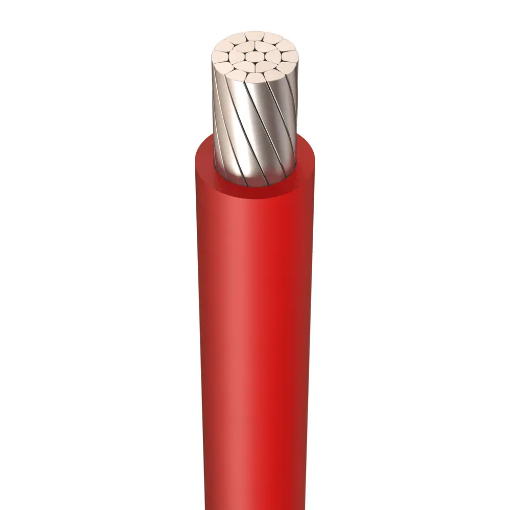 4/0, Stranded, XHHW Wire, Aluminum, Red, 1 Conductor, Cut Length