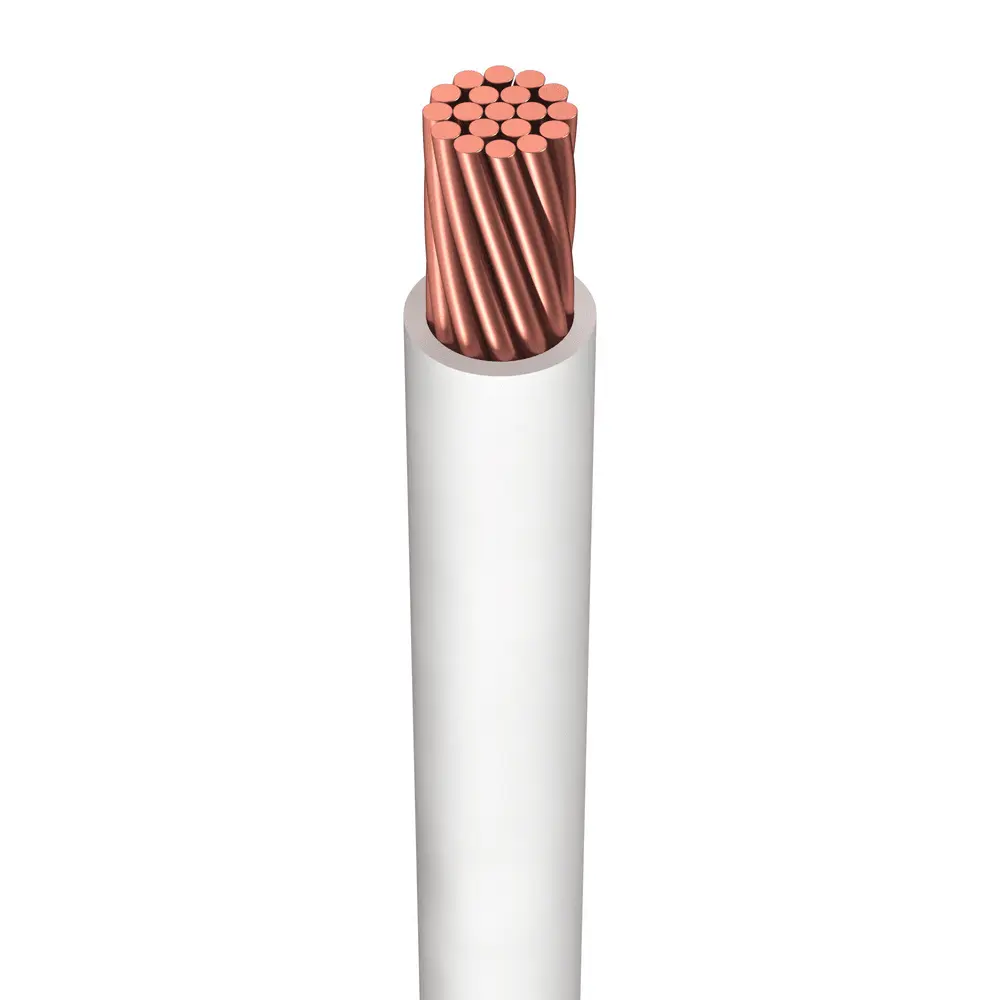 4/0, Stranded, XHHW Wire, Copper, White, 1 Conductor, Cut Length