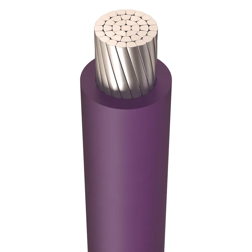 500MCM, Stranded, XHHW Wire, Aluminum, Purple, 1 Conductor, Cut Length
