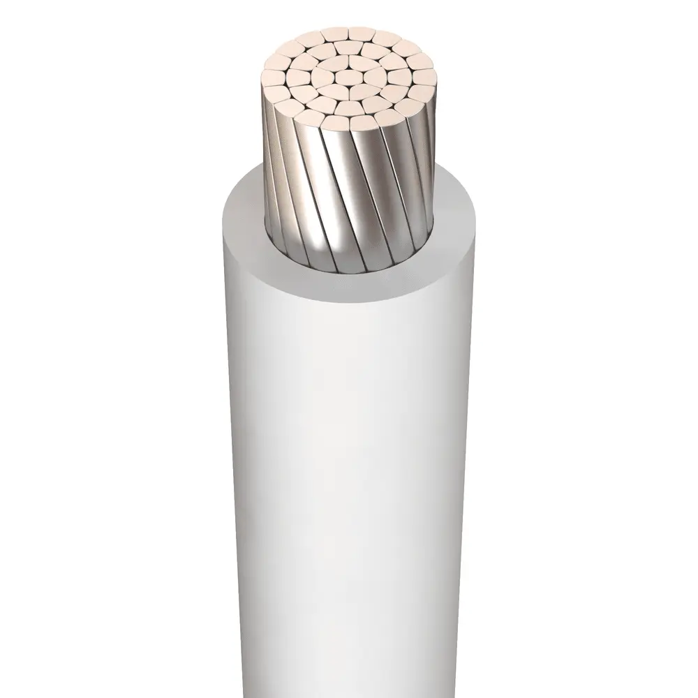 500MCM, Stranded, XHHW Wire, Aluminum, White, 1 Conductor, Cut Length