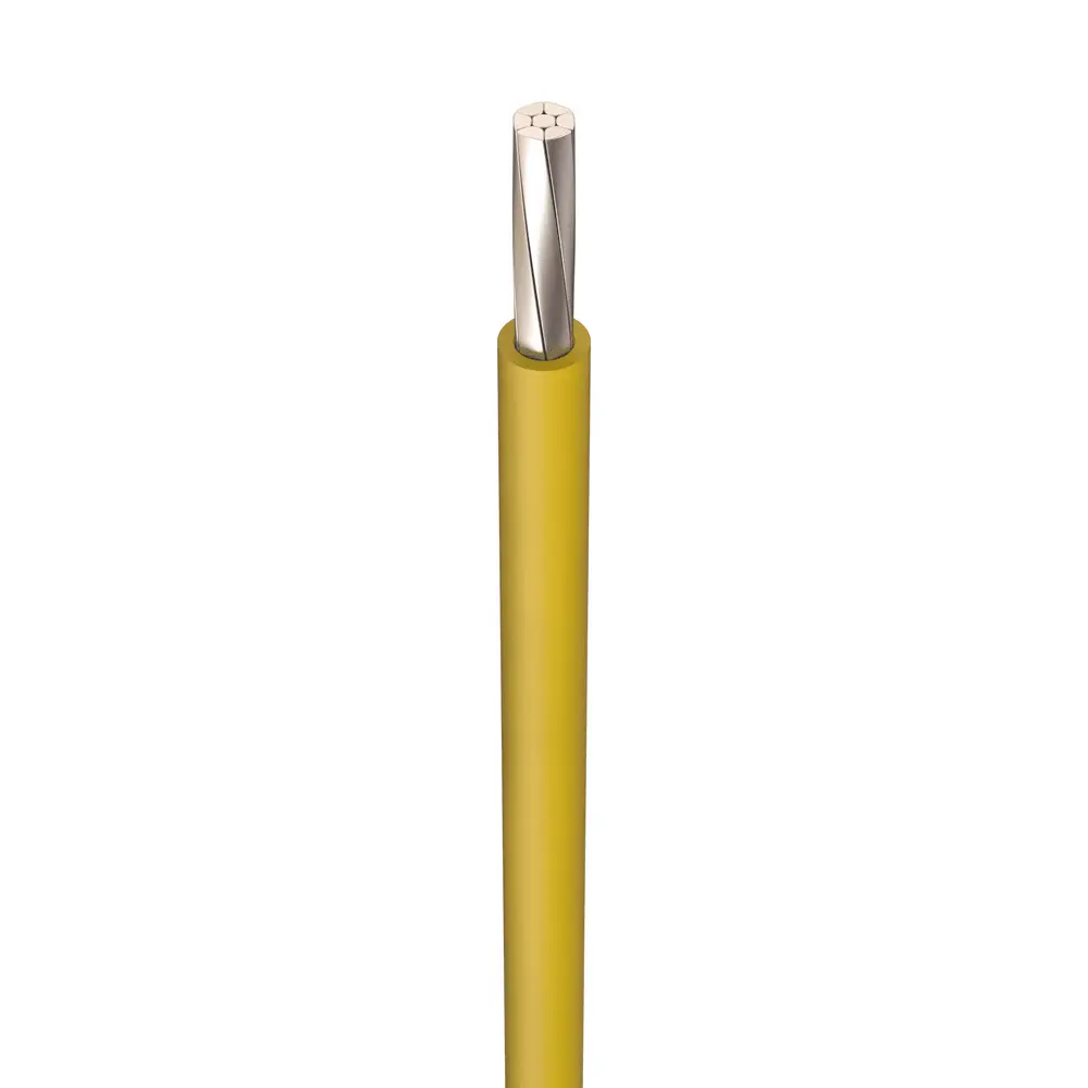 6AWG, Stranded, XHHW Wire, Aluminum, Yellow, 1 Conductor, Cut Length