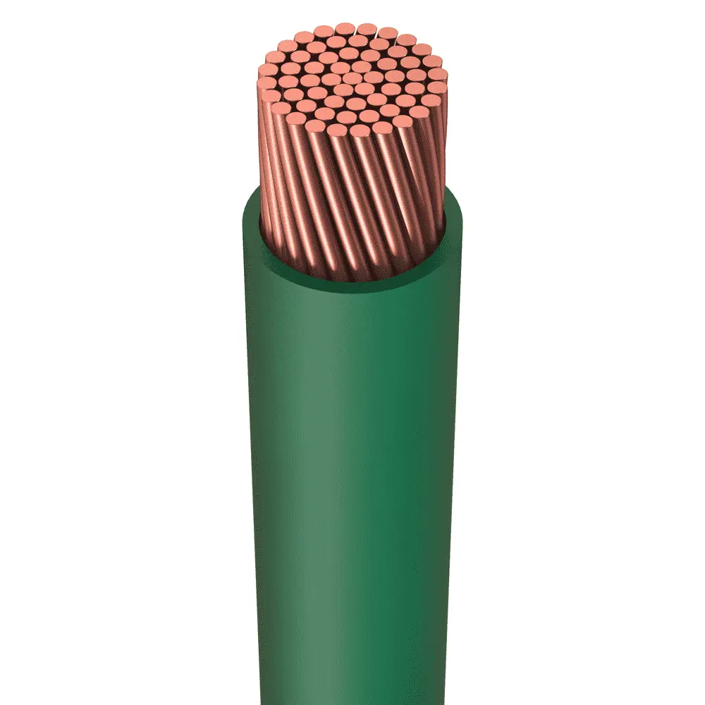600MCM, Stranded, XHHW Wire, Copper, Green, 1 Conductor, Cut Length
