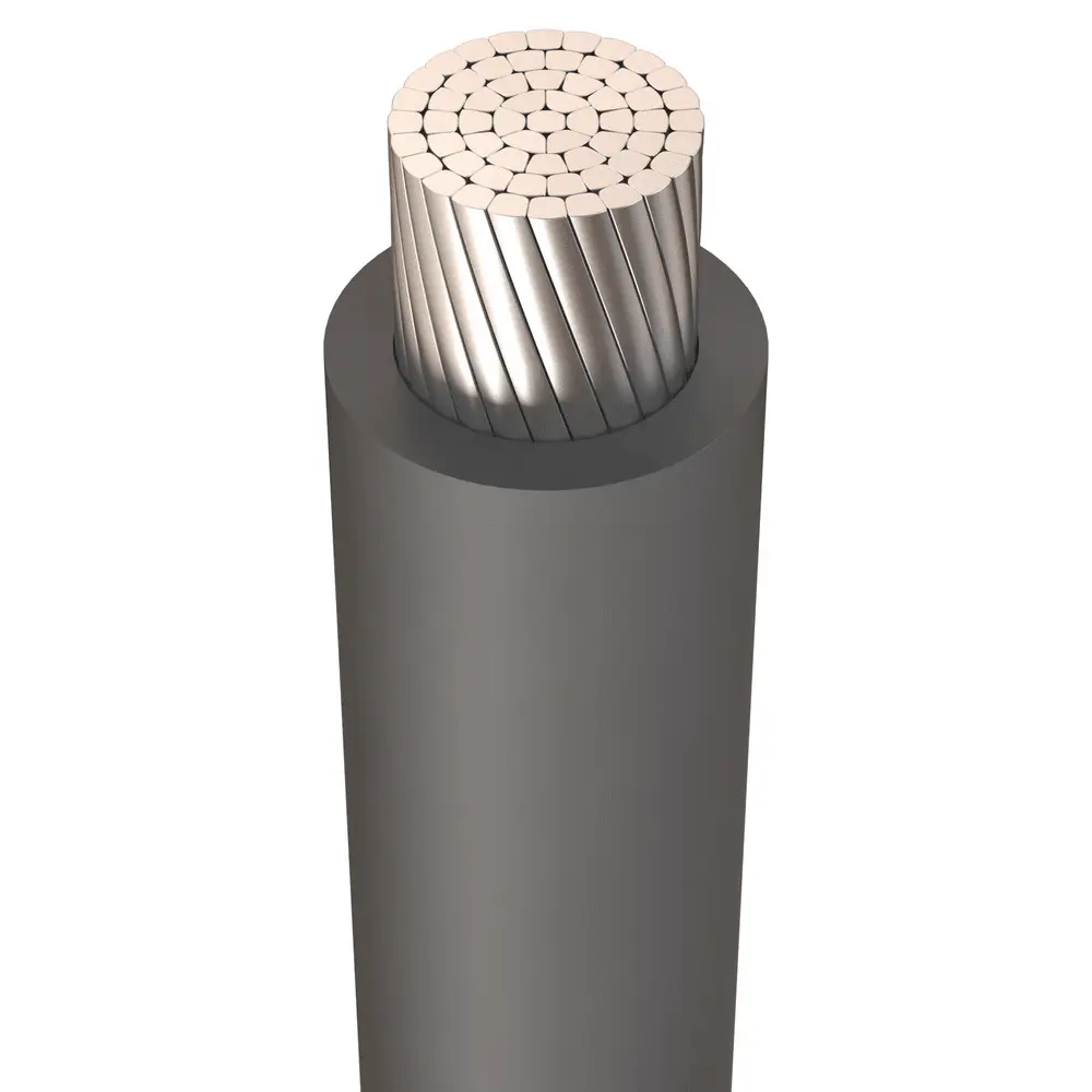 600MCM, Stranded, XHHW Wire, Aluminum, Gray, 1 Conductor, Cut Length