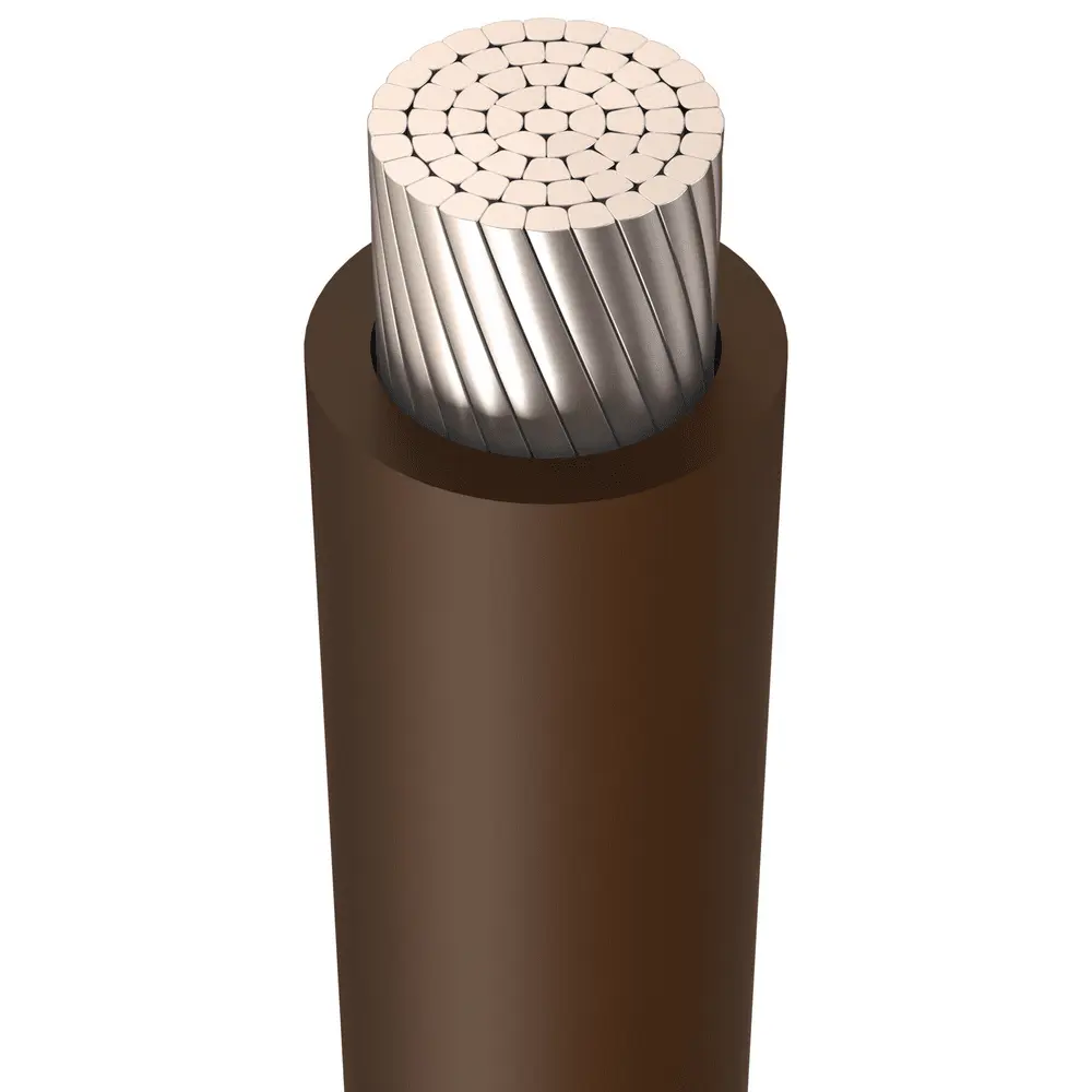 750MCM, Stranded, XHHW Wire, Aluminum, Brown, 1 Conductor, Cut Length