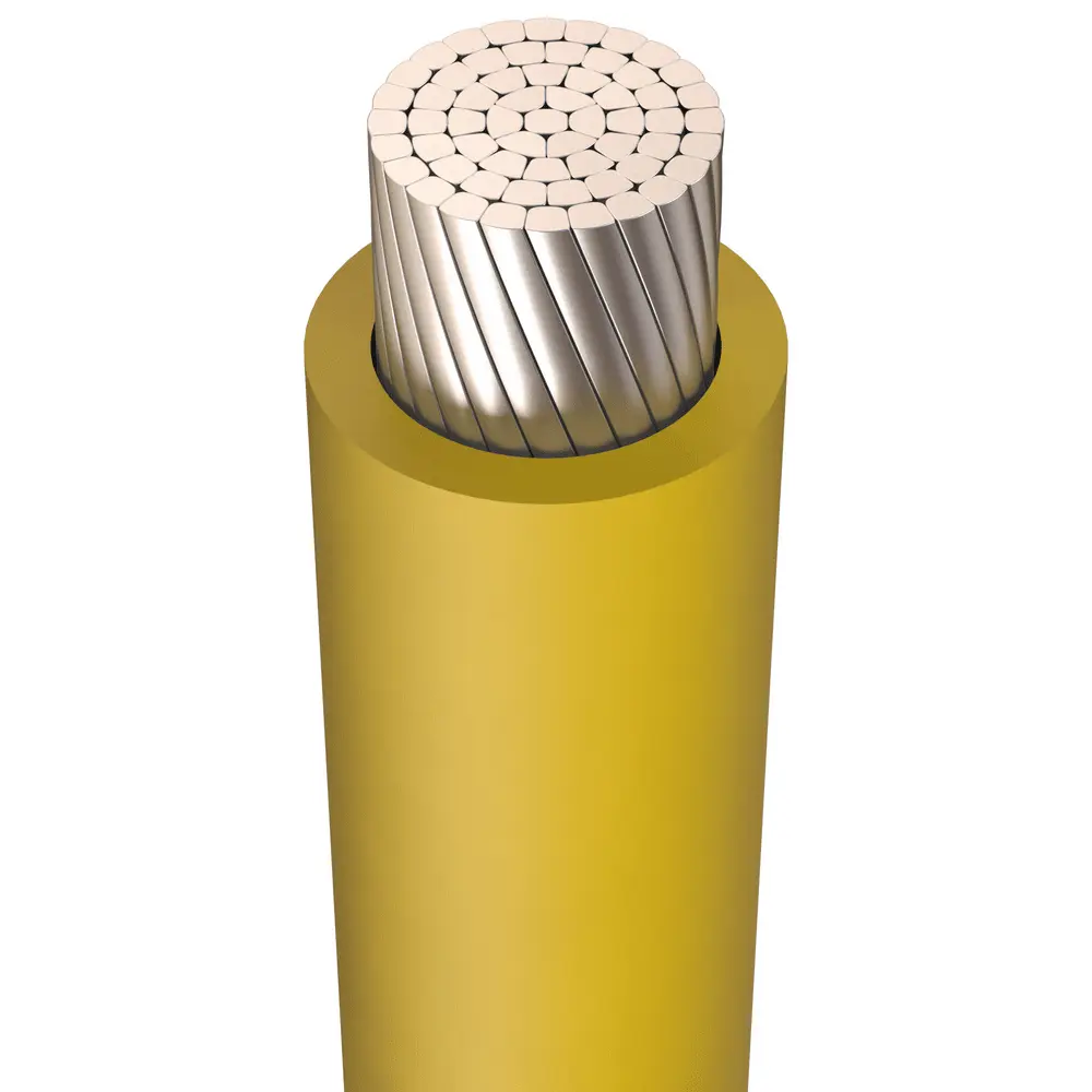 750MCM, Stranded, XHHW Wire, Aluminum, Yellow, 1 Conductor, Cut Length