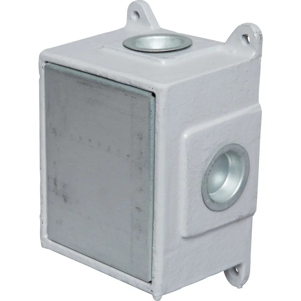 Omnibox® Single-Gang Cast Iron Floor Box, Silver