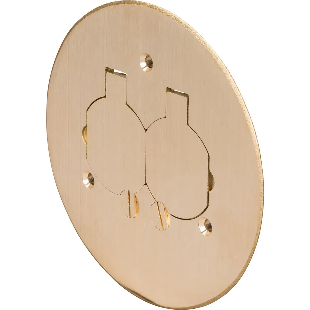 Ratchet-Pro™ Series Round Duplex Cover Plate, Brass